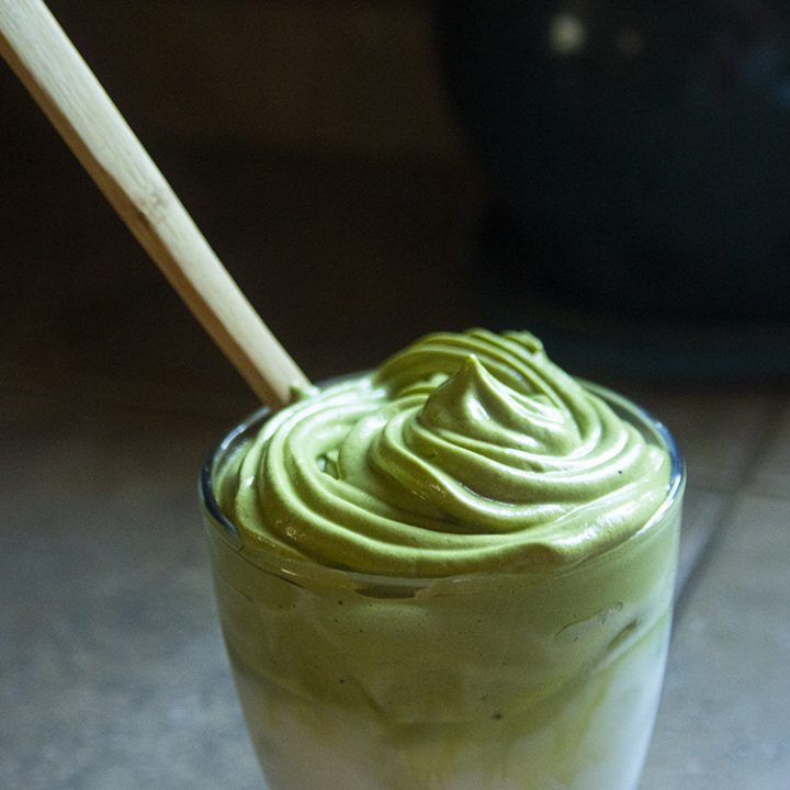 Dalgona Matcha Recipe with and without egg version
