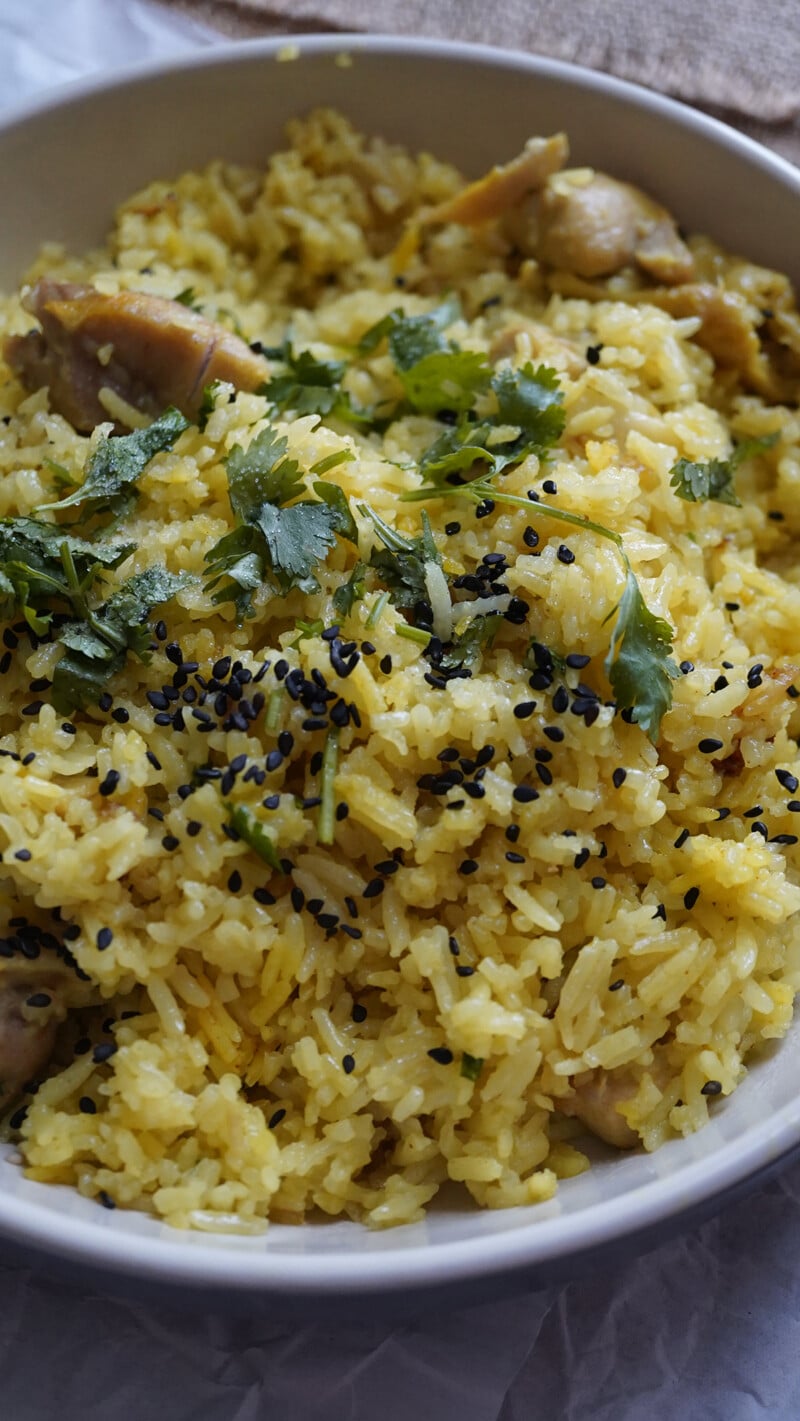 Best Turmeric Yellow Rice with Chicken (Instant Pot)