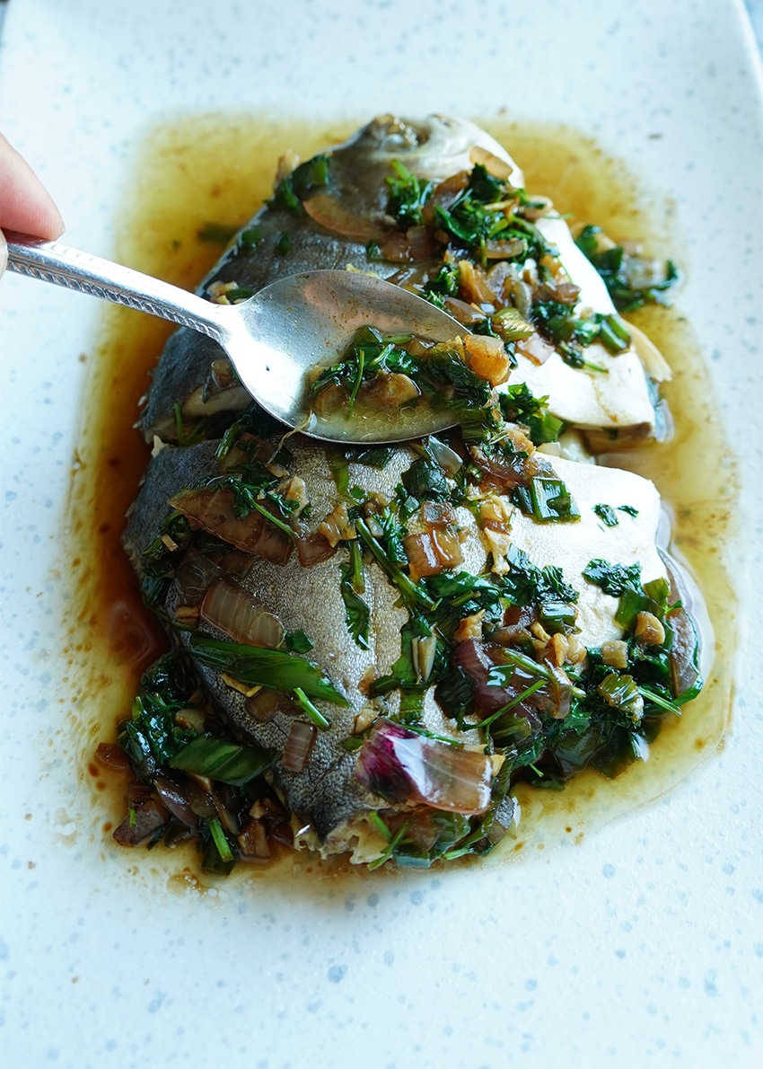 Steamed Fish Cooked in Instant Pot Duo Crisp – The Skinny Pot