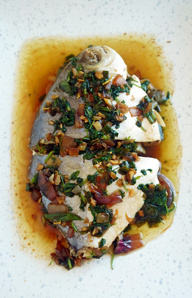 Steamed Fish Cooked in Instant Pot Duo Crisp – The Skinny Pot