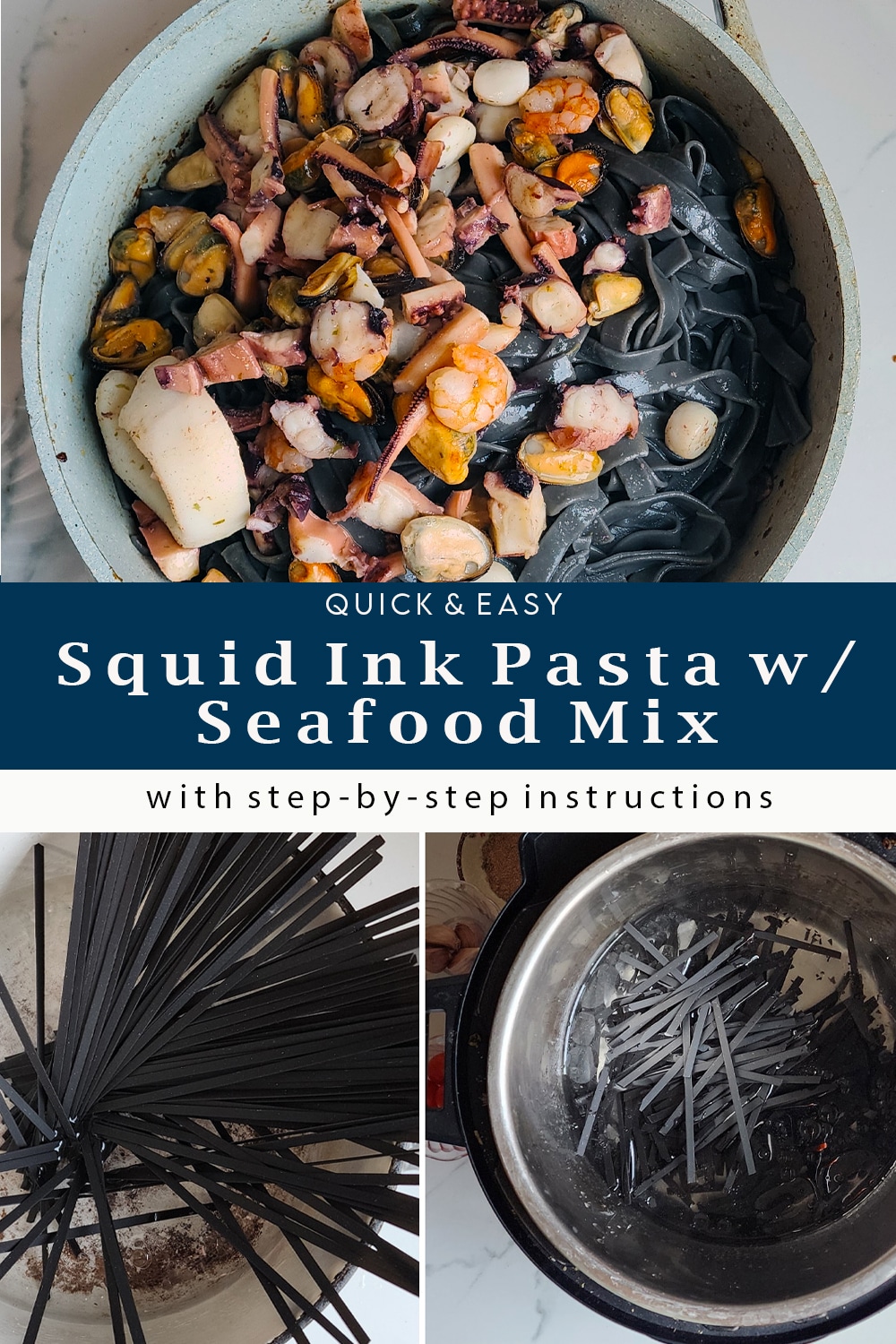 Squid Ink Pasta with Seafood Mix – The Skinny Pot