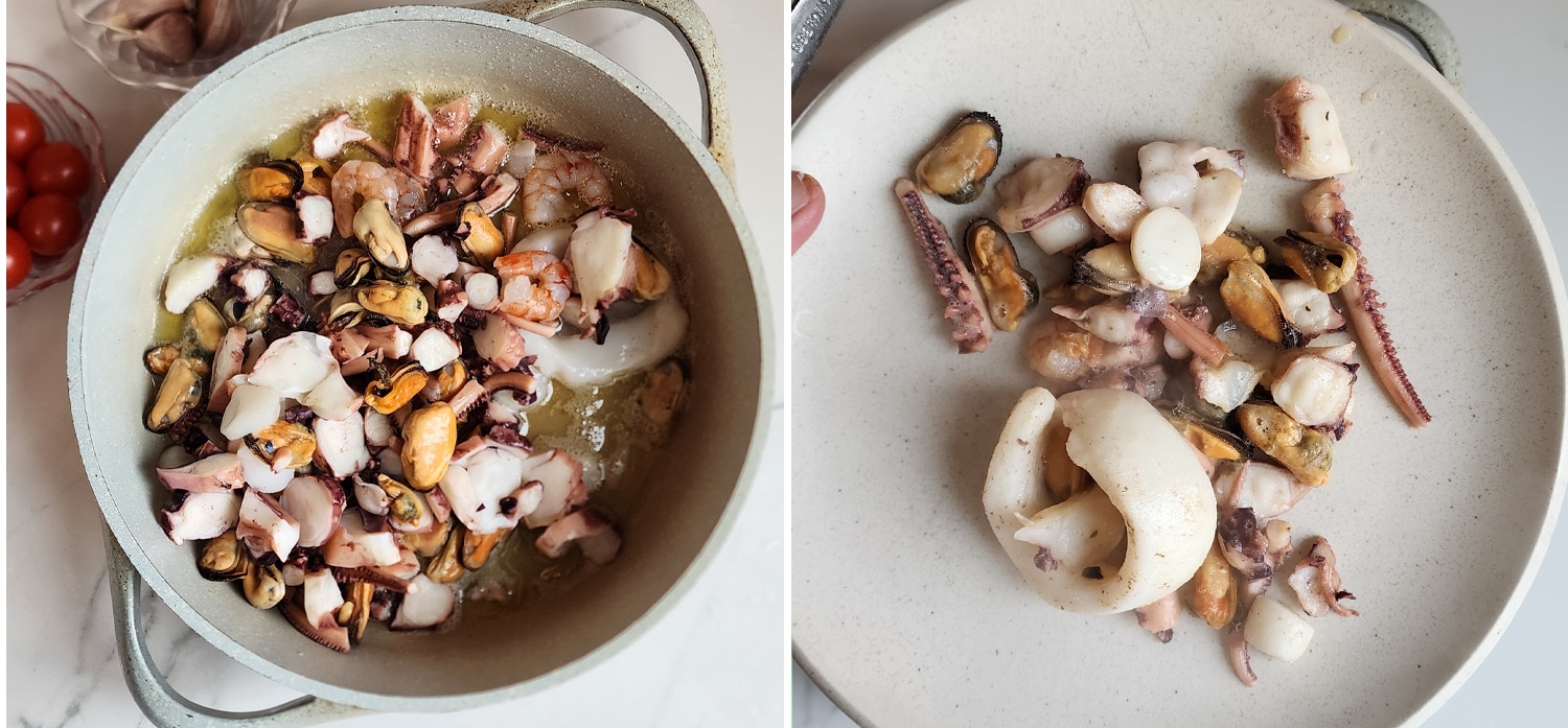 Squid Ink Pasta with Seafood Mix – The Skinny Pot