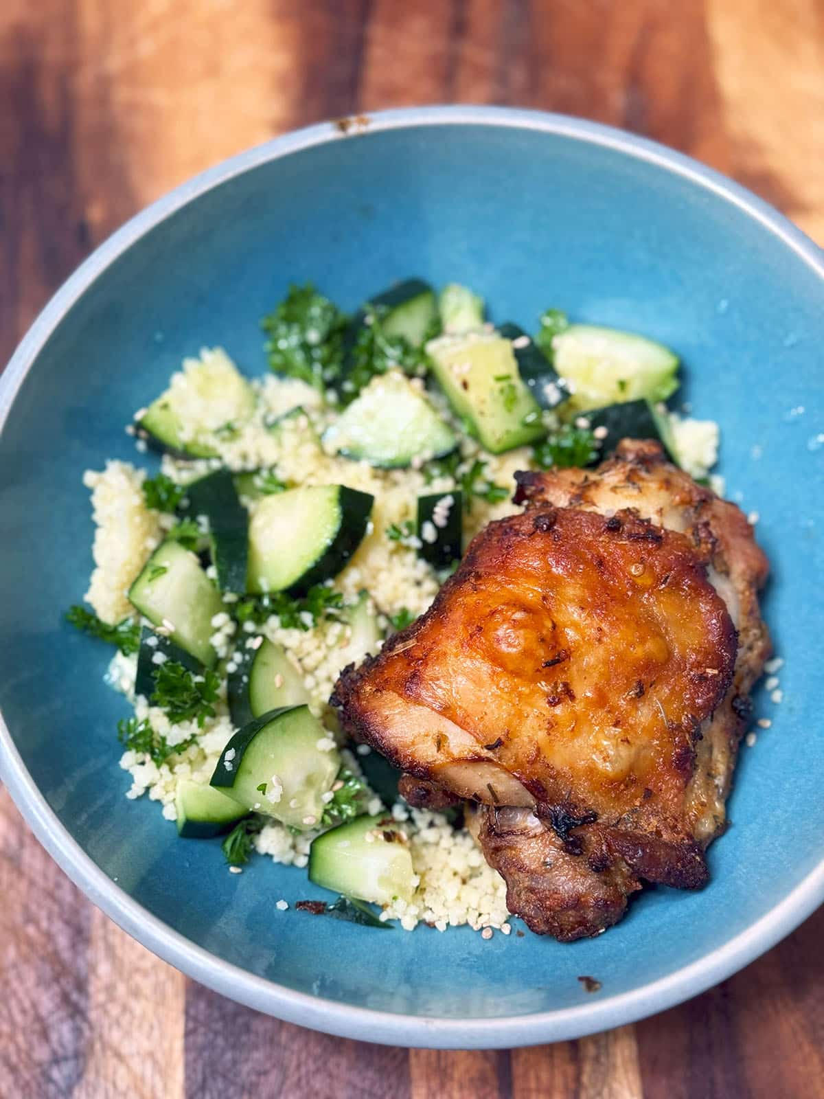 Chicken and Couscous with Cucumber Bowl – The Skinny Pot