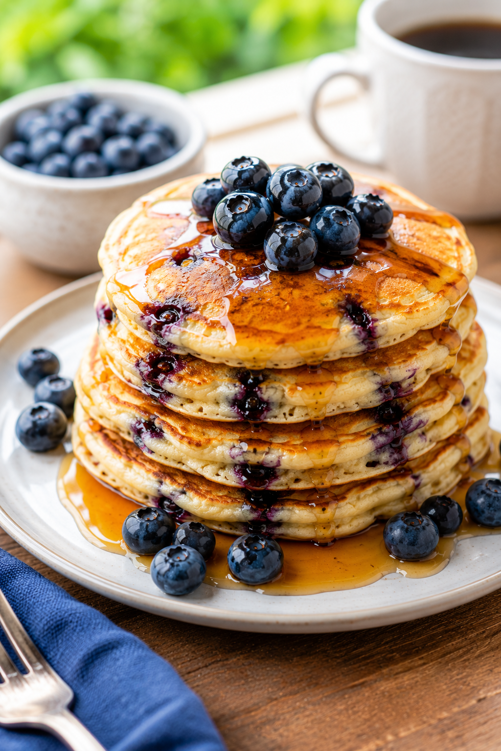 Fluffy Blueberry Pancakes – Easy Homemade Breakfast – The Skinny Pot