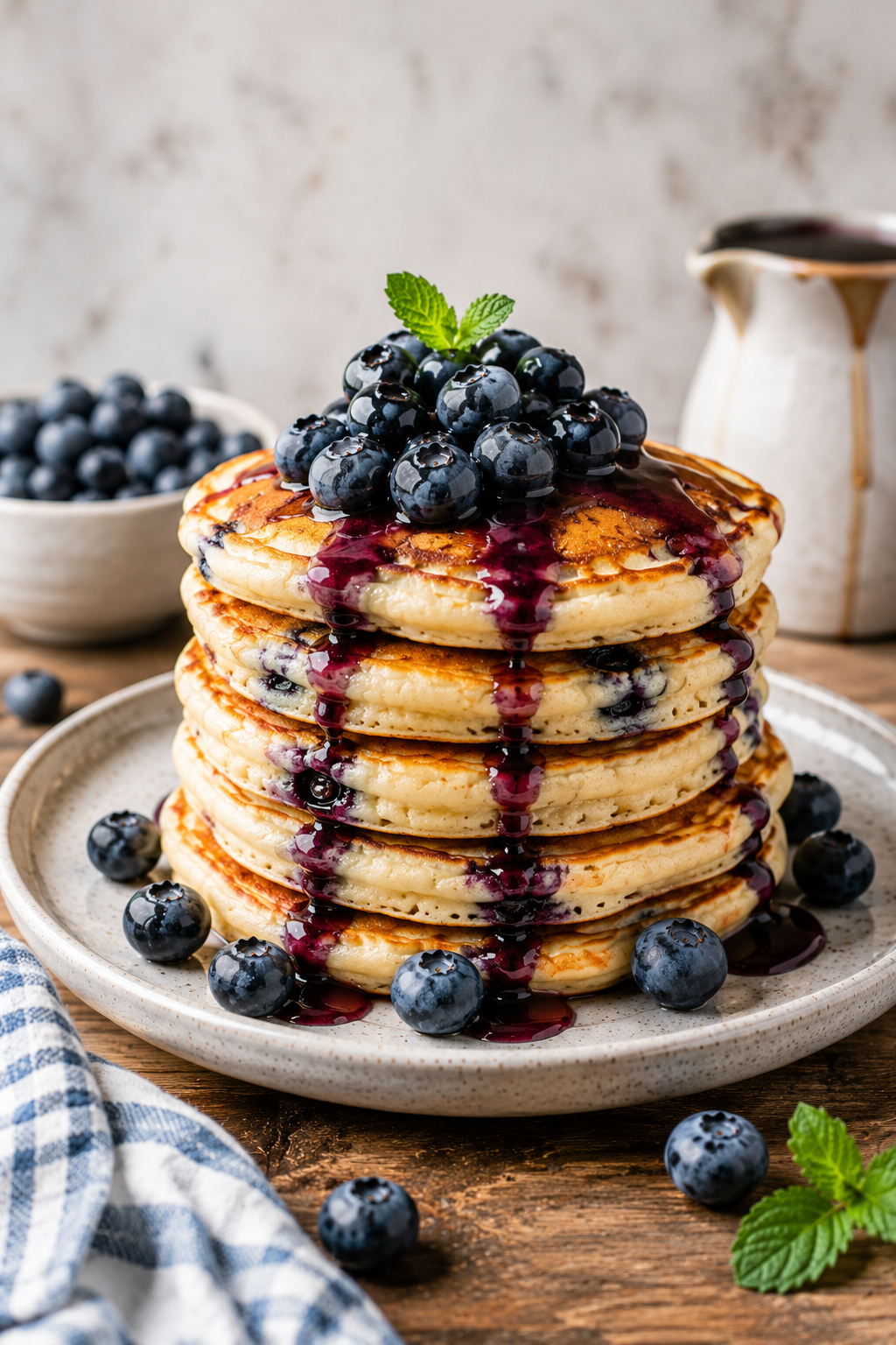 Fluffy Blueberry Pancakes – Easy Homemade Breakfast – The Skinny Pot